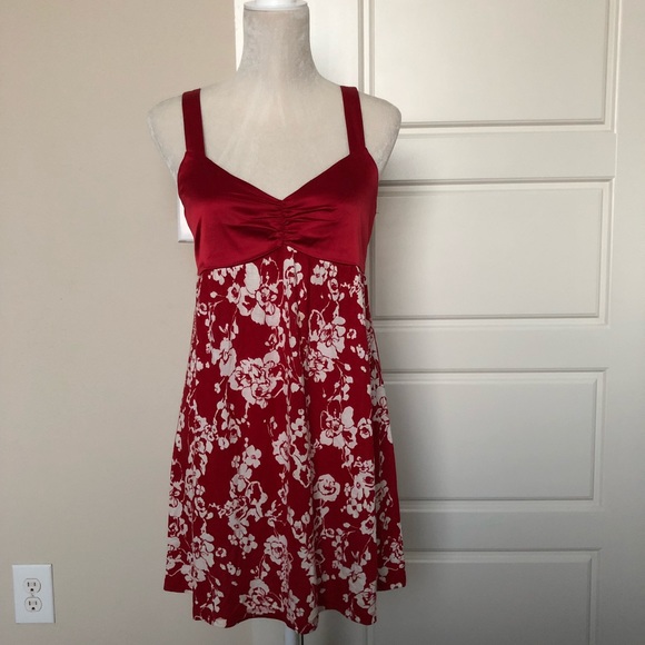Express | Dresses | Express Red Floral Spaghetti Strap Dress Size M ...